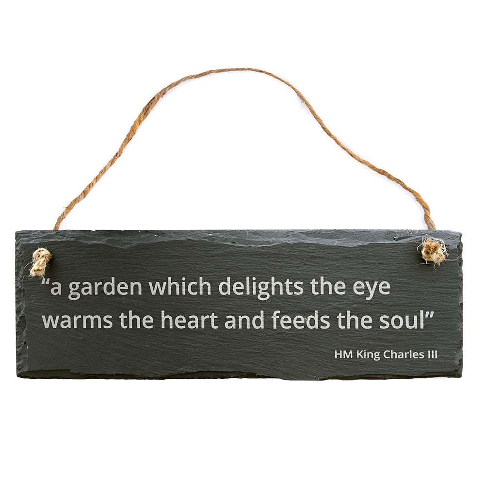 'Delights the Eye' Slate Plaque | Highgrove Shop & Gardens