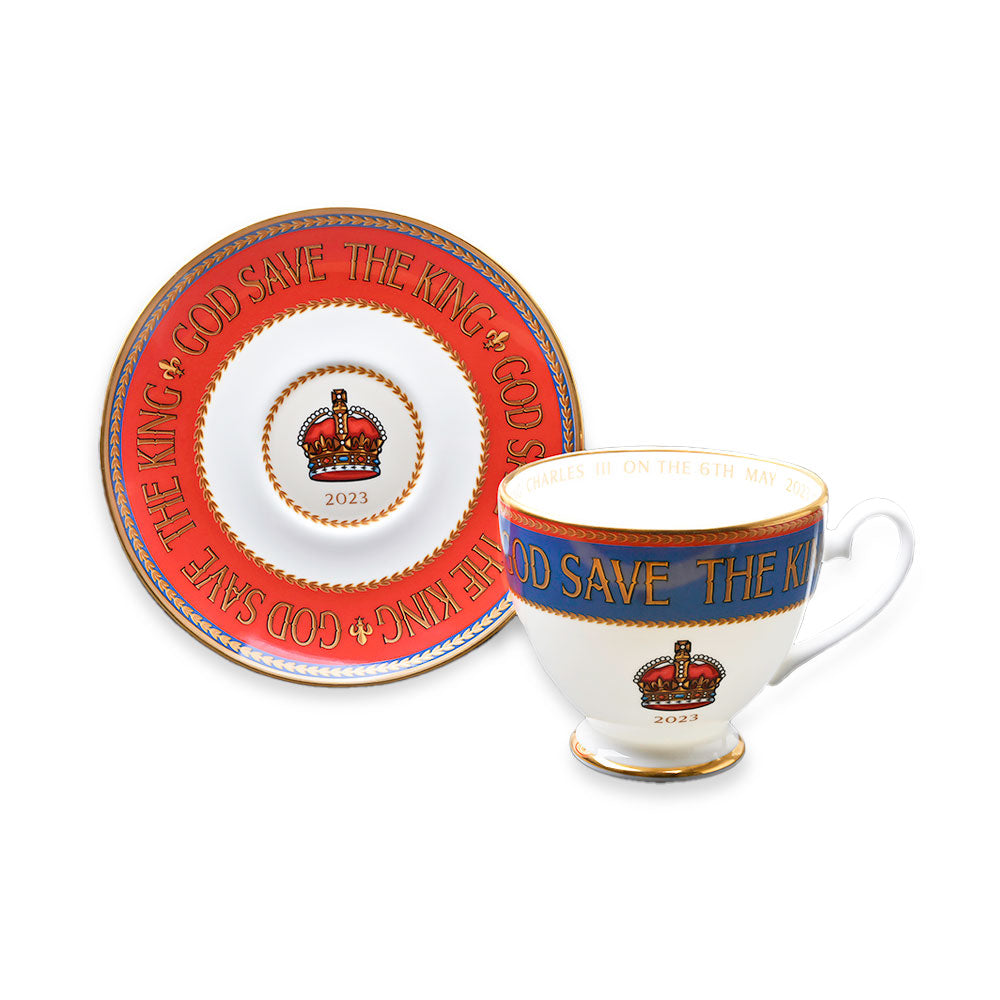 “God Save the King” Fine Bone China Teacup & Saucer | Highgrove Shop ...