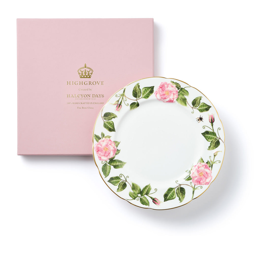 The King's Rose Fine Bone China 8" Dessert Plate | Highgrove Shop & Gardens