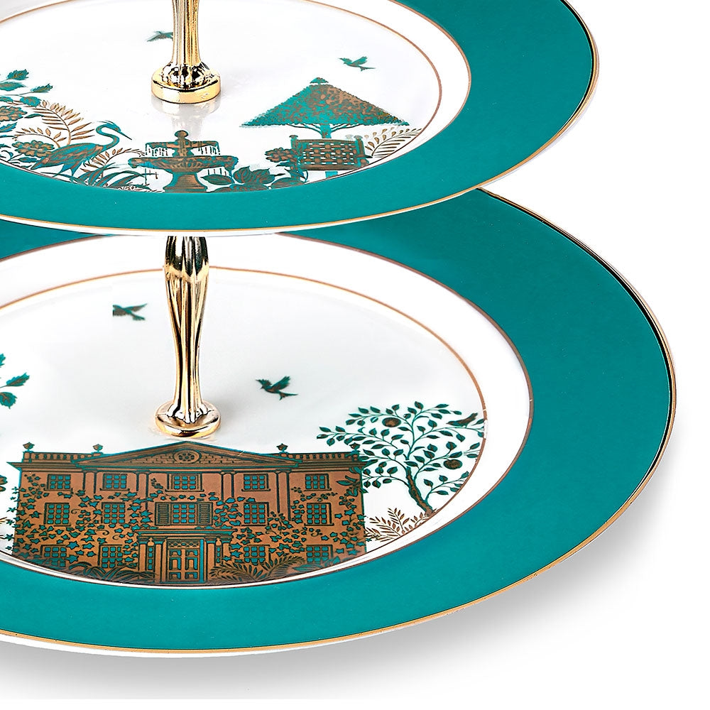 Royal Gardens Fine Bone China Two Tier Cake Stand | Highgrove Shop ...